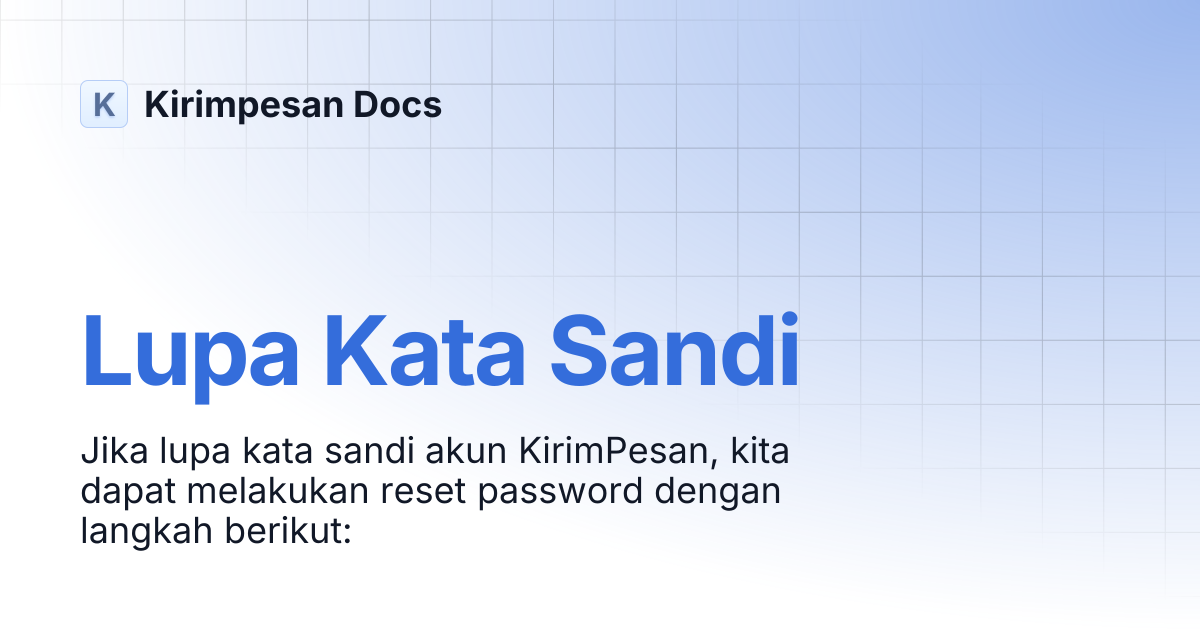 Lupa Kata Sandi | Kirimpesan Docs